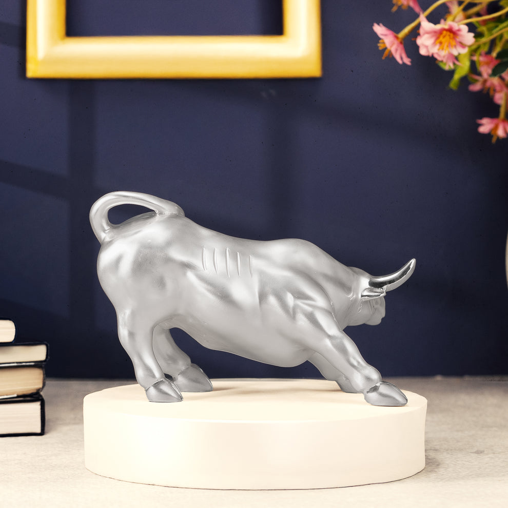 Stock Market Bull- Pure Silver Plated – Nirvaan Arts