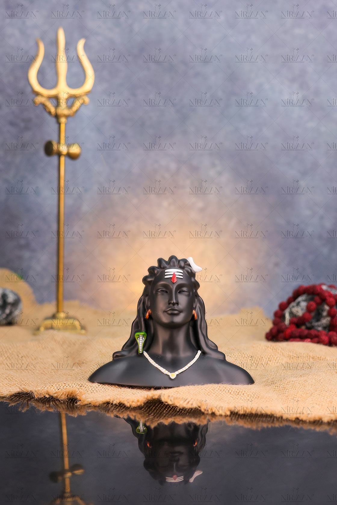 Devine Adiyogi | Shiva Idol-Unveiling Spiritual Peace in Matte Black ...