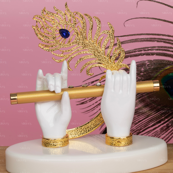 Krishna Hand with Mor Pankh & Bansuri | Available in 4.25 & 7 Inches ...