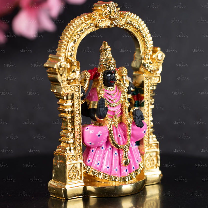 Padmavati Devi Idol | Gold-Pink/Blue Goddess Statue | 4 Inches ...